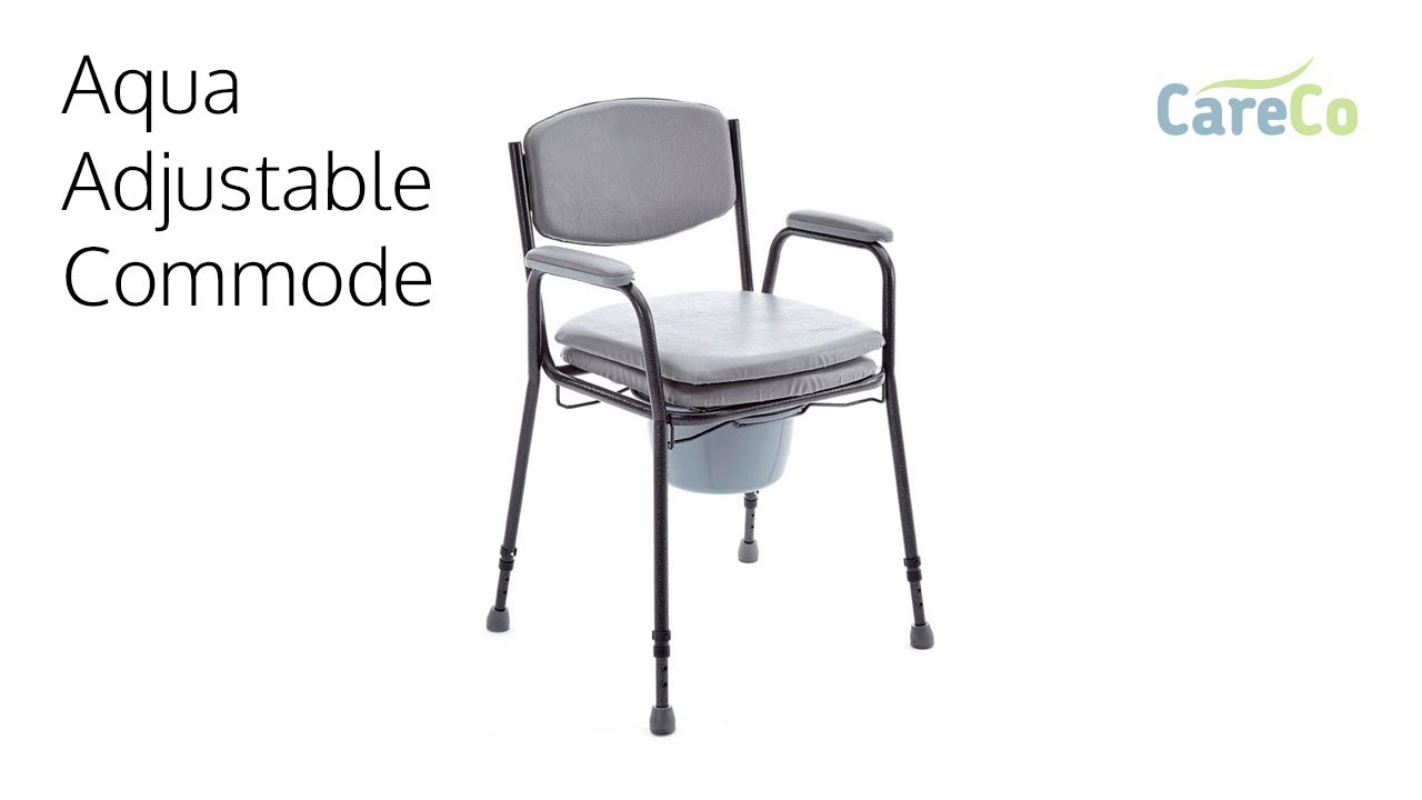 Aqua Adjustable Height Commode with Padded Arms